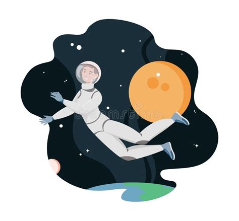 Astronaut Exploring Outer Space Stock Vector Illustration Of Trip Space 240011120