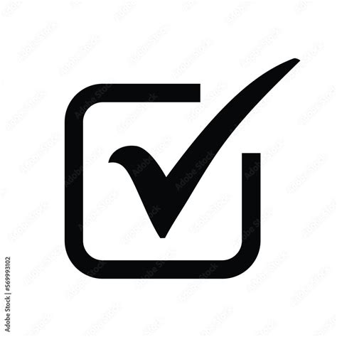 Black Check Mark Icon In Box Tick Symbol In Black Color Vector Illustration Stock Vector