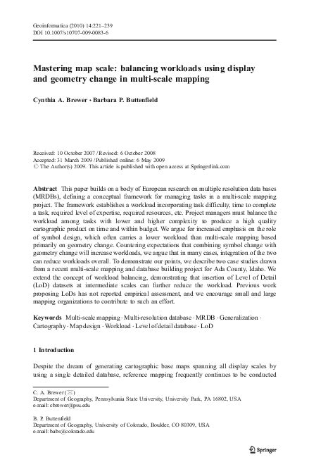 Pdf Mastering Map Scale Balancing Workloads Using Display And