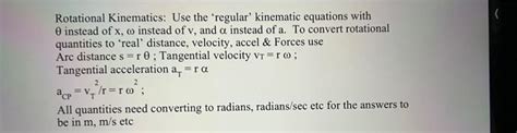 solved rotational kinematics use the regular kinematic