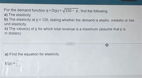 Solved For The Demand Function Qdp330 P2 ﻿find The