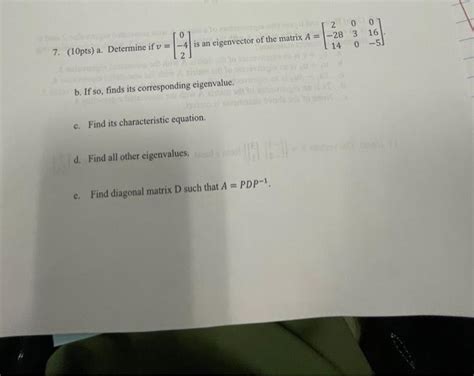 solved 6 10 pts a determine if λ 3 is an eigenvalue of