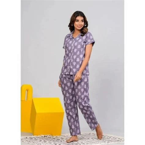 Printed Iccha Women Lavender Pure Cotton Night Suit Set At Rs 849 Set