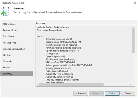 Step 10 Finish Working With Wizard Veeam Backup For Aws Guide