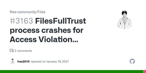 Filesfulltrust Process Crashes For Access Violation Exception · Issue 3163 · Files Community