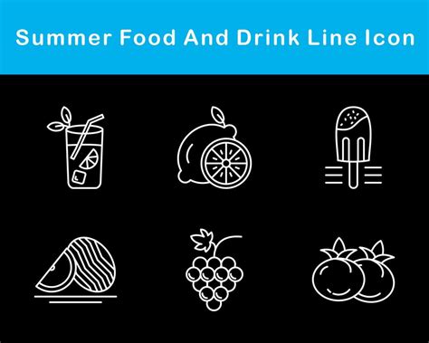 Summer Food And Drink Vector Icon Set 20651178 Vector Art At Vecteezy