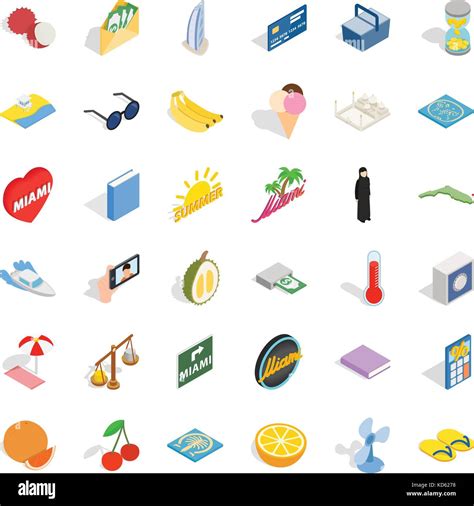 Summer Icons Set Isometric Style Stock Vector Image And Art Alamy