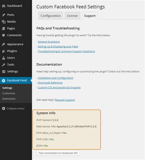 Troubleshooting The Custom Facebook Wordpress Plugin
