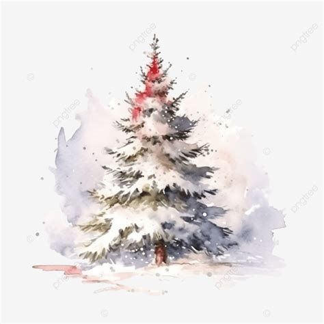 크리스마스 눈 나무 수채화 나무 크리스마스 소나무 Png 일러스트 및 이미지 에 대한 무료 다운로드 Pngtree