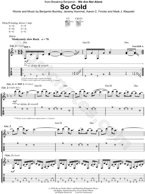 Breaking Benjamin Lyrics So Cold