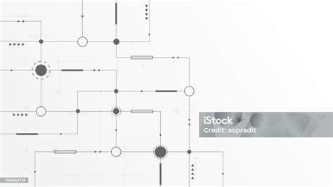추상 기하학적 연결 선과 점 간단한 기술 그래픽 배경입니다 그림 벡터 디자인 네트워크 및 연결 개념입니다 0명에 대한 스톡 벡터