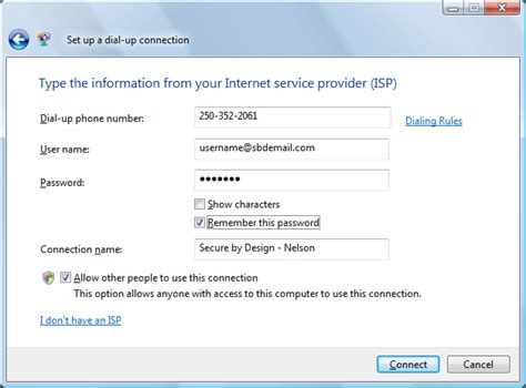 Secure By Design Windows Vista Dial Up Settings Secure By Design