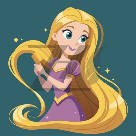دانلود وکتور شخصیت کارتونی راپونزل دانلود رایگان فایل لایه باز، Psd