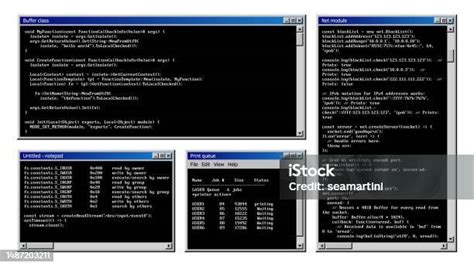 Vintage Pc Software Windows Interface Vector Set向量圖形及更多編碼圖片 編碼 電腦軟件 舊的 Istock