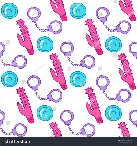 Sex Toys Doodle Seamless Pattern Stock Vector Royalty Free 1241487106