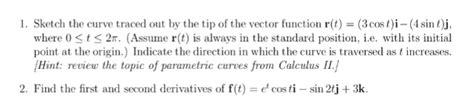 solved sketch the curve traced out by the tip of the vector