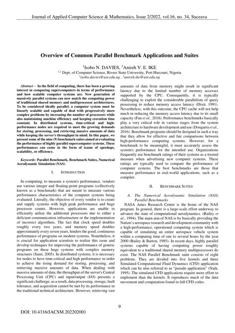 Pdf Overview Of Common Parallel Benchmark Applications And Suites