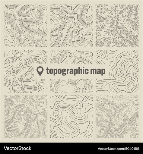 Topographic Map With Contour Lines Geographic Vector Image
