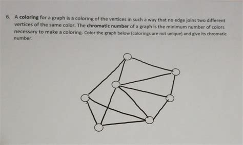 Solved 6 A Coloring For A Graph Is A Coloring Of The