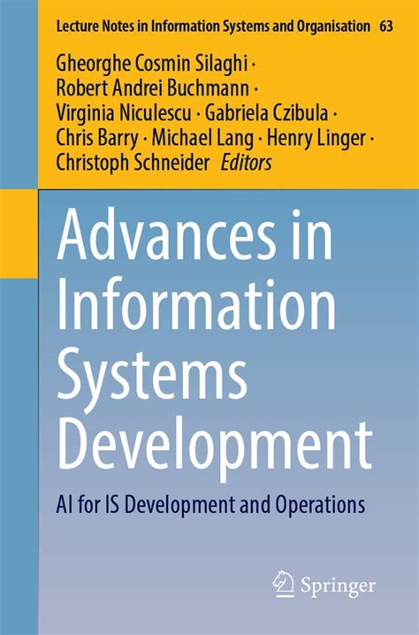 Lecture Notes In Information Systems And Organisation Advances In Information Systems