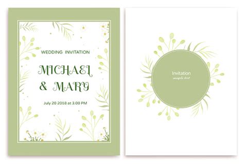 결혼식 초대장입니다 꽃 꽃 배경입니다 녹색 나뭇잎 하얀 결혼식에 대한 스톡 벡터 아트 및 기타 이미지 결혼식 귀여운 기념일 Istock