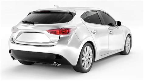 창의적인 디자인을 위한 빈 표면이 있는 흰색 도시 자동차 3d 렌더링 프리미엄 사진