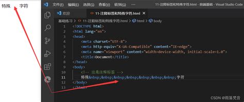前端——9注释标签和特殊字符前端通过什么符号来注释代码不实现 Csdn博客