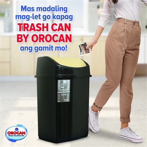 Orocan Liter Trash Can With Swing Cover Basurahan Trash Bin Shopee Philippines