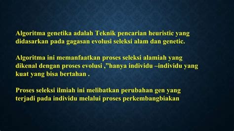 ALGORITMA GENETIKA CASE IN LERNING Pptx