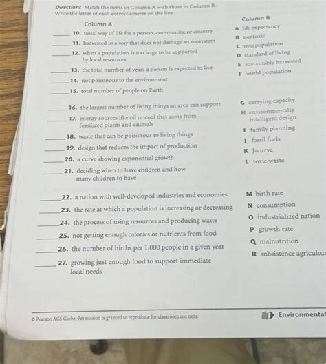 Solved A Directions Match The Items In Column A With Those