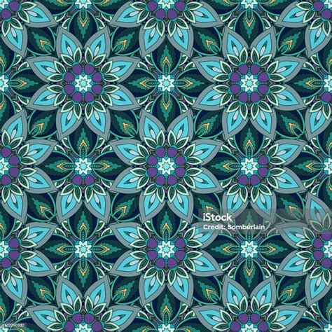 화려한 꽃 매끄러운 질감 빈티지 만다라 요소와 끝없는 패턴 0명에 대한 스톡 벡터 아트 및 기타 이미지 0명 1월 겨울 Istock