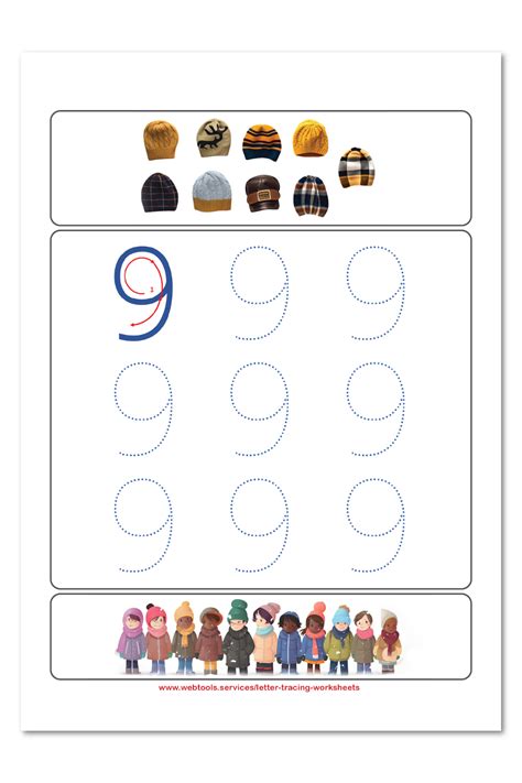 Number 9 Tracing Worksheet Webtools
