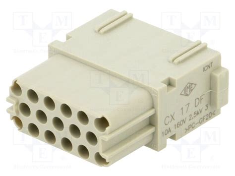 Cx 17 Df Ilme Connector Hdc Contact Insert Female Mixo Pin 17