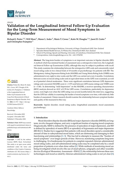 Pdf Validation Of The Longitudinal Interval Follow Up Evaluation For The Long Term Measurement