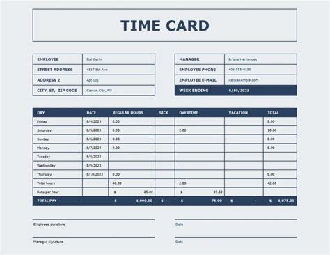 Time Tracking Template Excel