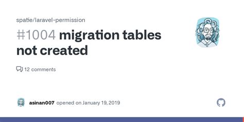 migration tables not created · issue 1004 · spatie laravel permission