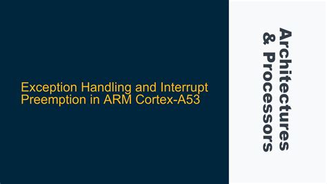 Exception Handling And Interrupt Preemption In Arm Cortex A53 System On Chips