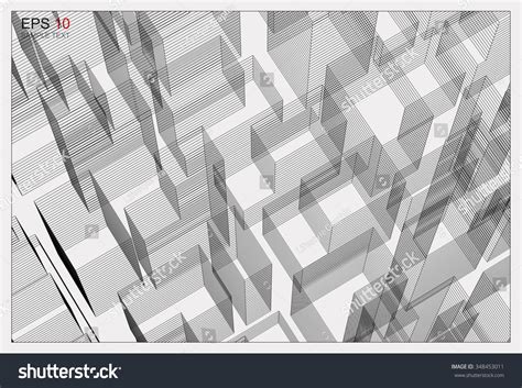 Perspective D Render Building Wireframe Vector Stock Vector Royalty Free Shutterstock