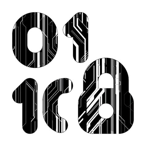 Premium Photo Binary Lock Icon Black White Technology Texture