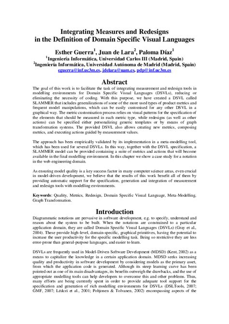 pdf integrating measures and redesigns in the definition of domain