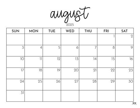 Free Printable August Calendars For Organizing Your Month — Calendars 123