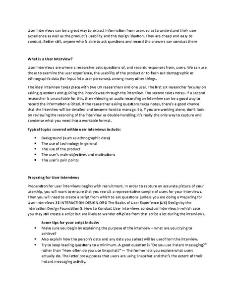 User Interview User Interviews Can Be A Great Way To Extract Information From Users So As To