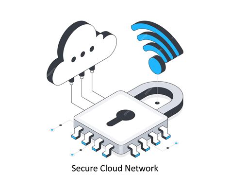 Premium Vector Secure Cloud Network Isometric Stock Illustration Eps File Stock Illustration