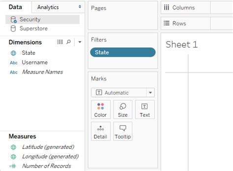 Row Level Security Using Tableau 100 Cross Data Source Filters By