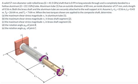Solved A Solid 57 Mm Diameter Cold Rolled Brass G415gpa