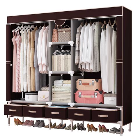 简易衣柜出租房用大容量布艺衣柜结实耐用卧室防尘收纳钢管挂衣柜 虎窝淘