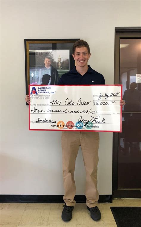 Announcement Cole Caleo Receives Inaugural Scholarship Award