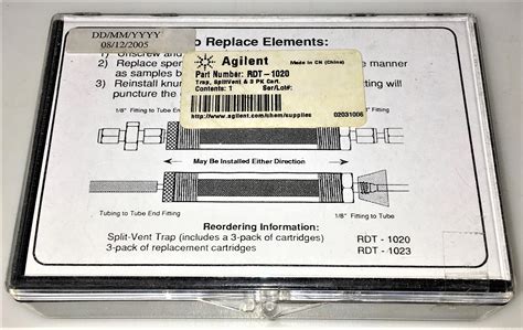Agilent RDT 1020 Split Vent Trap With 3 Replacement Cartridges LabX Com