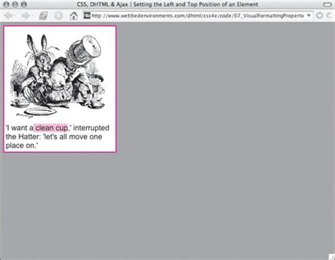 Setting An Element S Position Css Dhtml And Ajax Fourth Edition