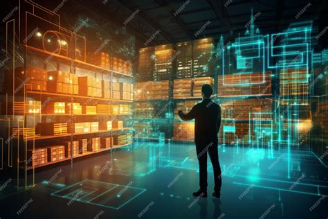 Premium Photo Futuristic Technology Retail Warehouse Digitalization